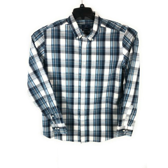 George | Shirts | George Mens Large Button Up Long Sleeve Blue White ...
